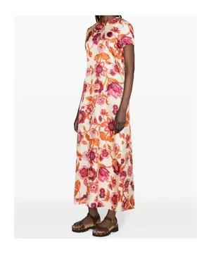 La DoubleJ Floral-print Silk Swing Dress
