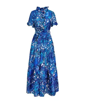 La DoubleJ Belted Waist Mid-calf Length Dress