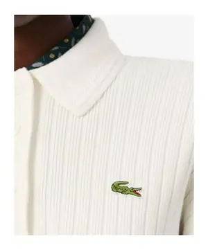 Lacoste Ribbed-knit Long-sleeve Polo Shirt