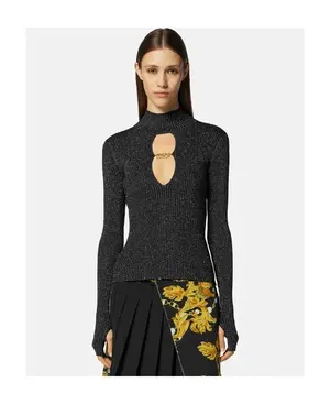 Versace High-neck Cut-out Detailed Jumper