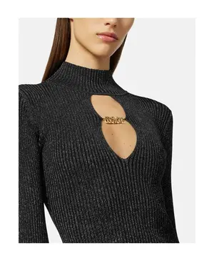 Versace High-neck Cut-out Detailed Jumper