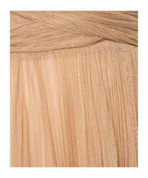 MARIA LUCIA HOHAN Pleated Tulle Midi Dress W/ Low Back