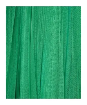MARIA LUCIA HOHAN Pleated Tulle Midi Dress W/ Low Back