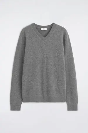 Cos Cashmere V-neck Sweater - Gray