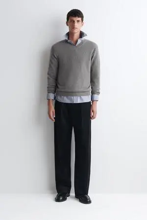 Cos Cashmere V-neck Sweater - Gray