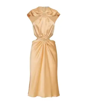 Stella McCartney Key Hole Cutout Satin Midi Dress
