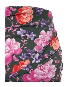 Magda Butrym Exclusive Printed Draped Mini Skirt
