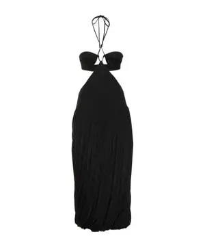 Stella McCartney Bra Top Fluid Balloon Midi Dress - Black