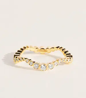 Sophie Bille Brahe Gold And Diamond Dentelle Ring - Yellow