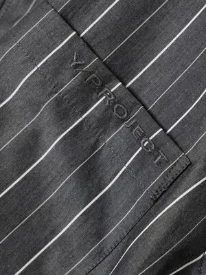 Y/project Pinstriped Jersey-trimmed Organic Cotton-poplin Shirt