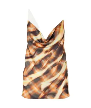 Y/project Open-back Draped Printed Satin Top