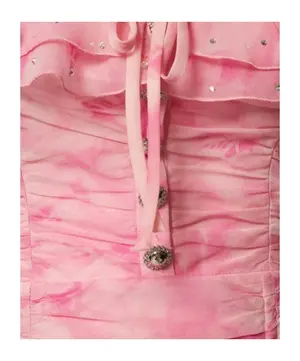 Alessandra Rich Embellished Silk Georgette Mini Dress