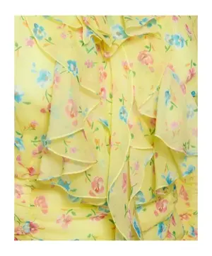 Alessandra Rich Floral Printed Silk Georgette Mini Dress