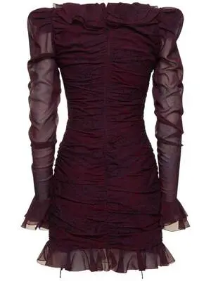 Alessandra Rich Leopard Print Silk Georgette Mini Dress