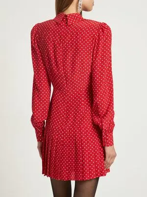 Alessandra Rich Polka Dot Silk Georgette Mini Dress