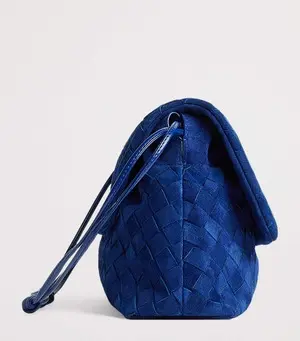 Bottega Veneta Suede Dustbag Giorno Shoulder Bag - Blue