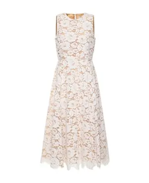 Michael Kors Flower Lace Mid-length Dress - White