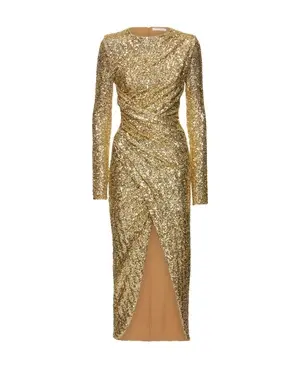 Michael Kors Sequined Pendant Mid-length Dress