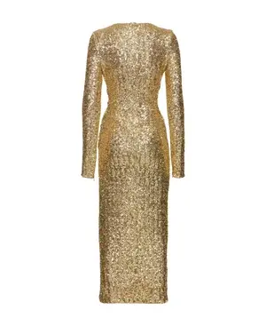 Michael Kors Sequined Pendant Mid-length Dress