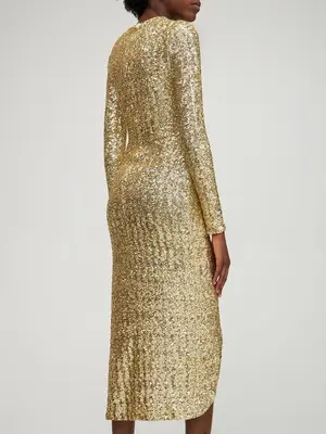 Michael Kors Sequined Pendant Mid-length Dress