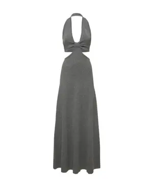 Michael Kors Knitted Long Hollow Dress - Black