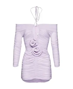 Magda Butrym Hollowed-out Pleated Jersey Mini Dress