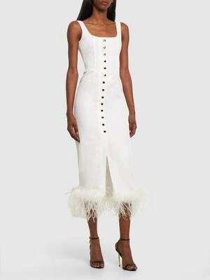 Alessandra Rich Feather-decorated Dress