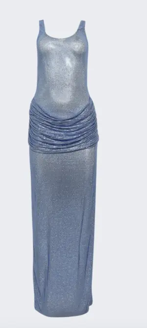 Giuseppe Di Morabito Long Scoop Neck Dress - Light Blue