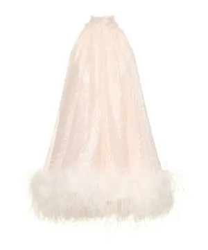 16Arlington Sequined Feather Dress - White