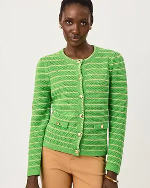 Lilly Pulitzer® Maysen Cardigan In Long Sleeves, Crewneck - Green