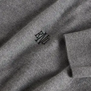 END. Monogram Knitted Polo - Grey Marl