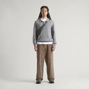 END. Monogram Knitted Polo - Grey Marl