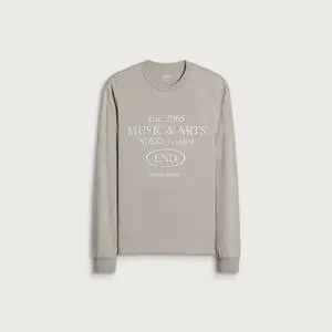 END. Worn Established Ls T-shirt - Washed Grey