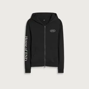 END. Underline Zip Hoodie - Cinder Black