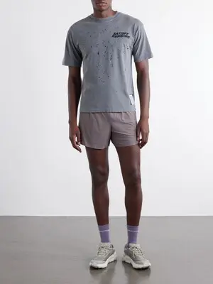 Satisfy Straight-leg Logo-appliqu&eacute;d 5" Space‑o&trade; Shorts - Brown
