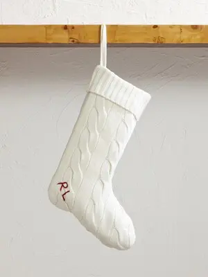 Ralph Lauren Hanley Cable-knit Cotton Stocking - Neutrals
