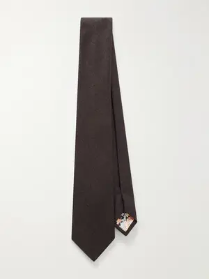Paul Smith Wool And Cashmere-blend 7cm Tie - Brown