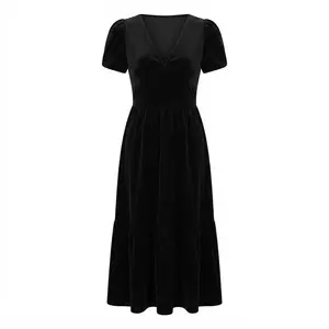 YUMI Velvet Midi Dress