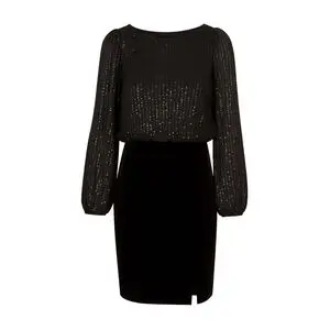 YUMI Sequin And Velvet Mini Dress