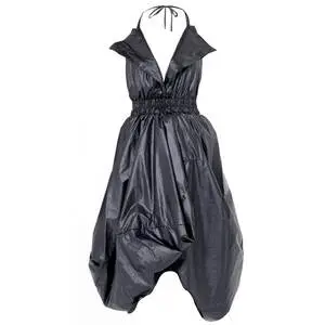 METAMORPHOZA Draped Balloon Pinafore Dress - Black
