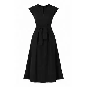 SACHA DRAKE Zip Front Stretch Fit And Flare Midi Dress