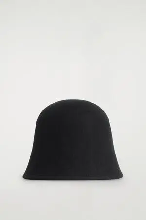 Cos Sculpted Wool Bucket Hat - Black