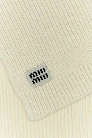 Miu Miu Wool Cashmere Patch Scarf