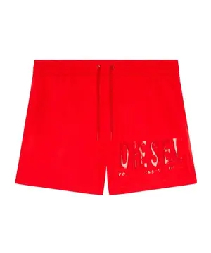 DIESEL® Logo-print Swim Shorts - Red