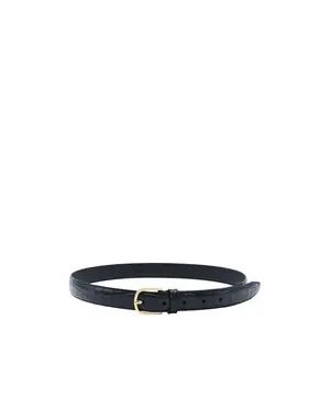 TOTEME Slim Crocodile-embossed Belt - Black