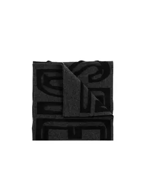DIESEL® K-rest Logo Intarsia-knit Scarf - Black