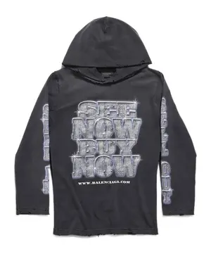 Balenciaga Snbn Long-sleeved Hoodie - Black