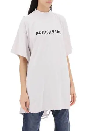 Balenciaga Logo Printed Distressed T-shirt