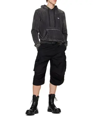 DIESEL® Logo Patch Drawstring Hoodie
