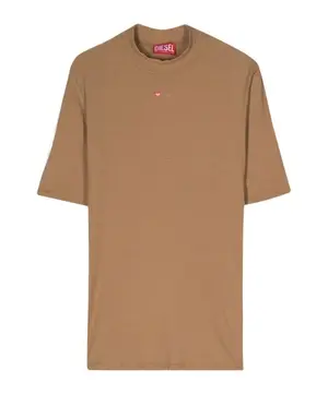 DIESEL® Logo-embroidered T-shirt - Brown